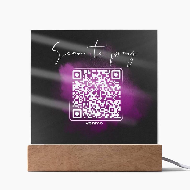 Scannable QR Code Payment Table Sign Acrylic Business Sign Custom QR ...
