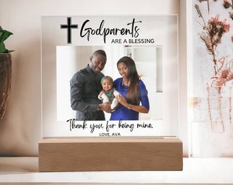 Personalized God Parents Picture Frame Gift for God Parents Godparents ...