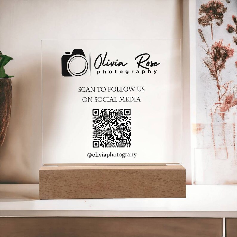 Custom Acrylic Business QR Code Sign Personalized QR Sign, Shop Decor ...