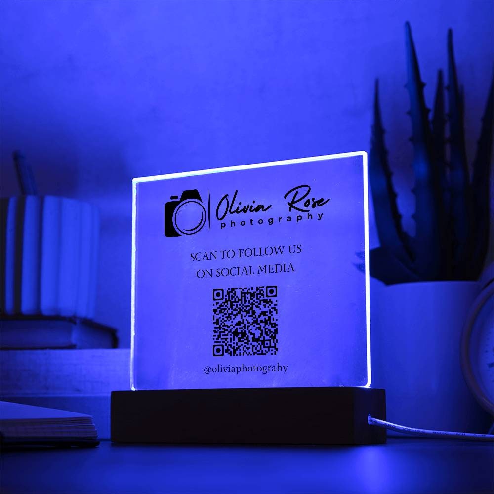 Custom Acrylic Business QR Code Sign Personalized QR Sign, Shop Decor ...