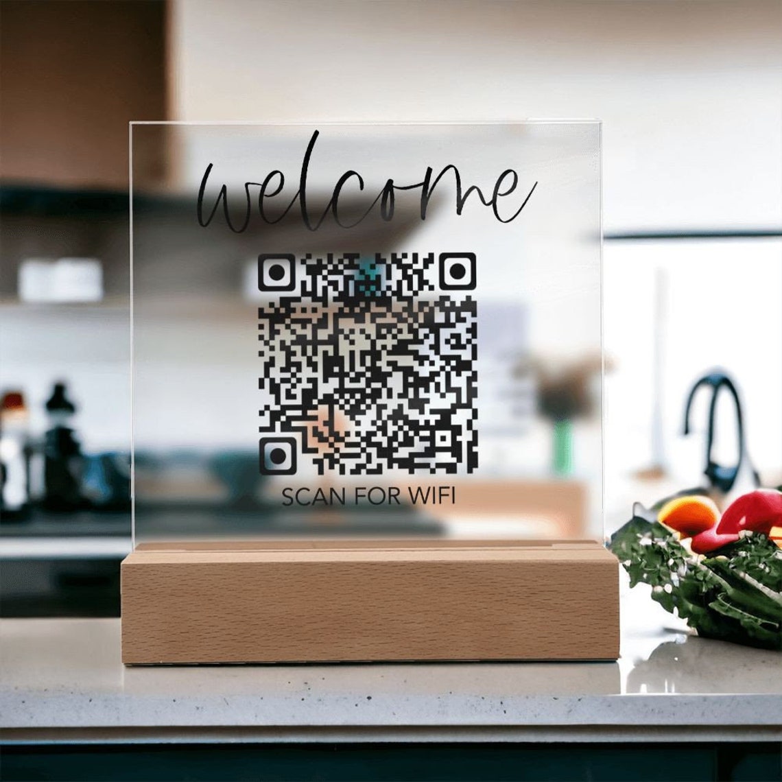 Personalized Wifi QR Sign Personalized New Home Gift, QR Code Scanner ...