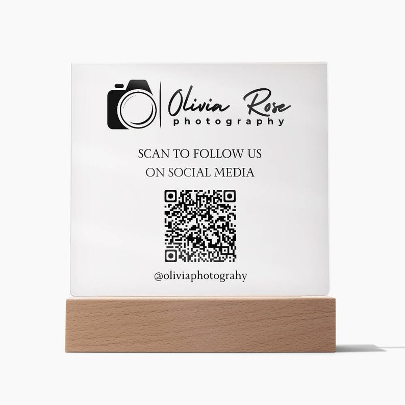 Custom Acrylic Business QR Code Sign - Personalized QR Sign, Shop Decor ...