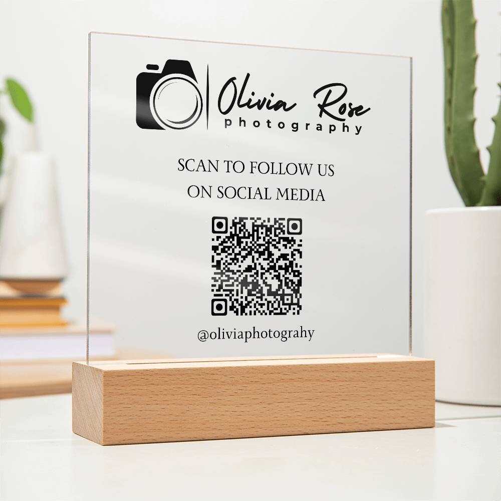 Custom Acrylic Business QR Code Sign - Personalized QR Sign, Shop Decor ...