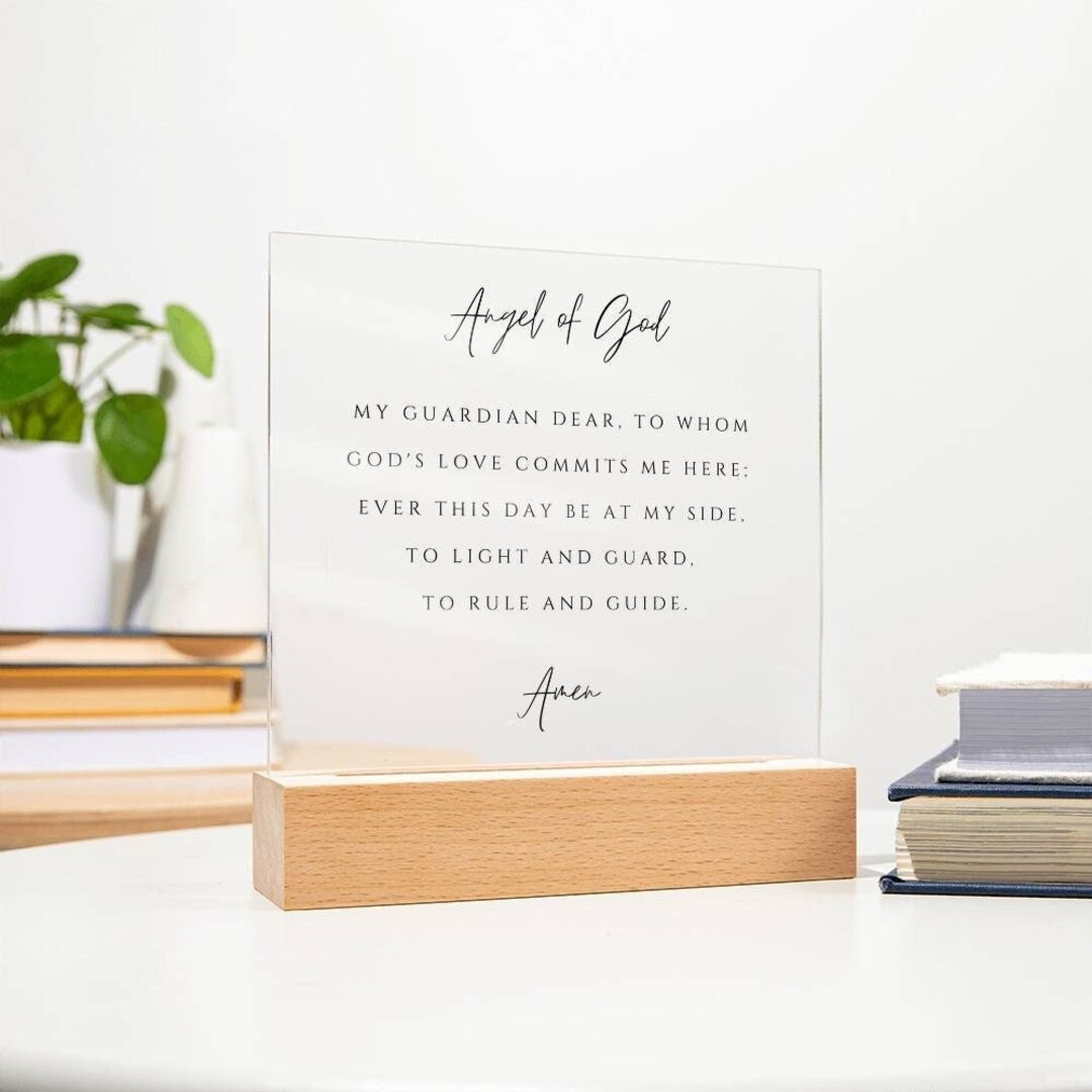 Guardian Angel Prayer Plaque | Catholic Children's Prayer | Kids Room ...