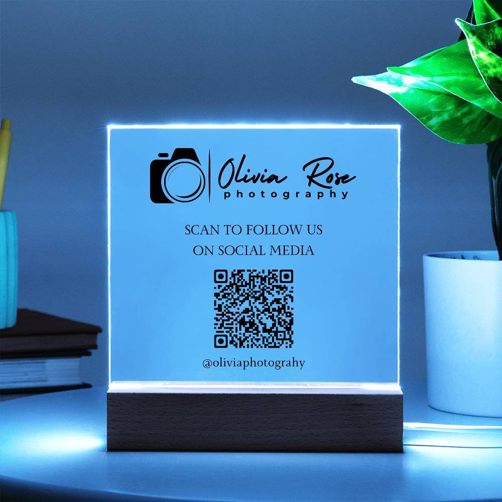 Custom Acrylic Business QR Code Sign Personalized QR Sign, Shop Decor ...