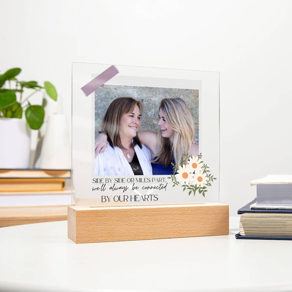 Long Distance Gift Personalized Photo Frame Side by Side or Miles Apart ...