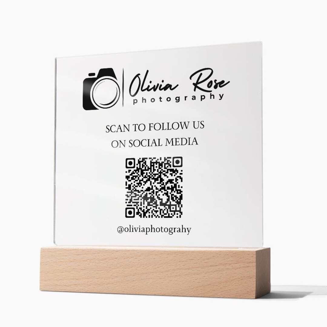 Custom Acrylic Business QR Code Sign - Personalized QR Sign, Shop Decor ...