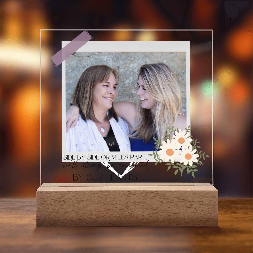 Long Distance Gift Personalized Photo Frame Side by Side - Etsy