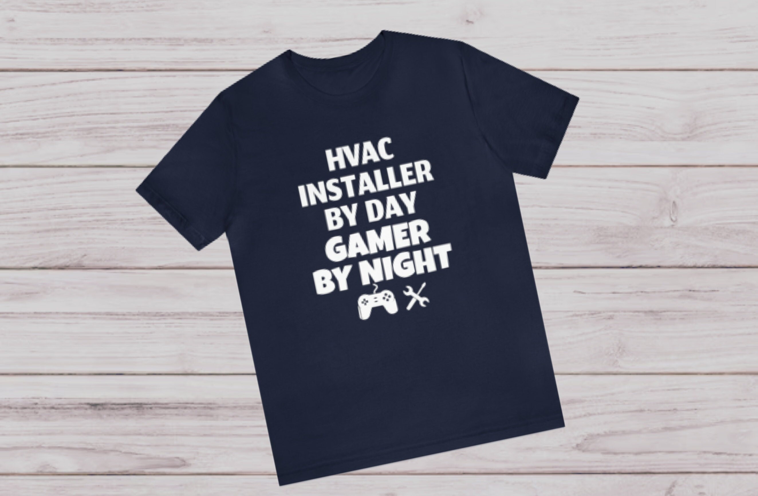 Funny Hvac Shirt Hvac Installer by Day Gamer by Night Husband Hvac Gift ...