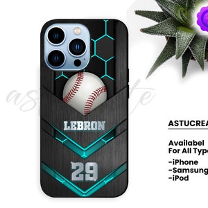 Personalized Baseball Phone Cases Custom Number & Name Phone Baseball ...
