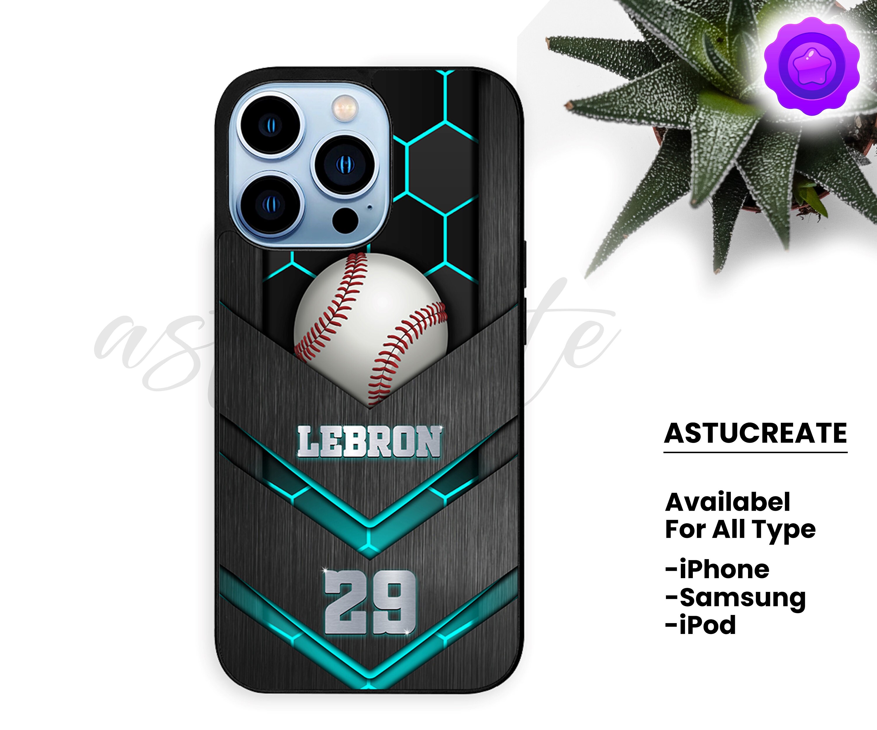 Personalized Baseball Phone Cases Custom Number & Name Phone Baseball ...