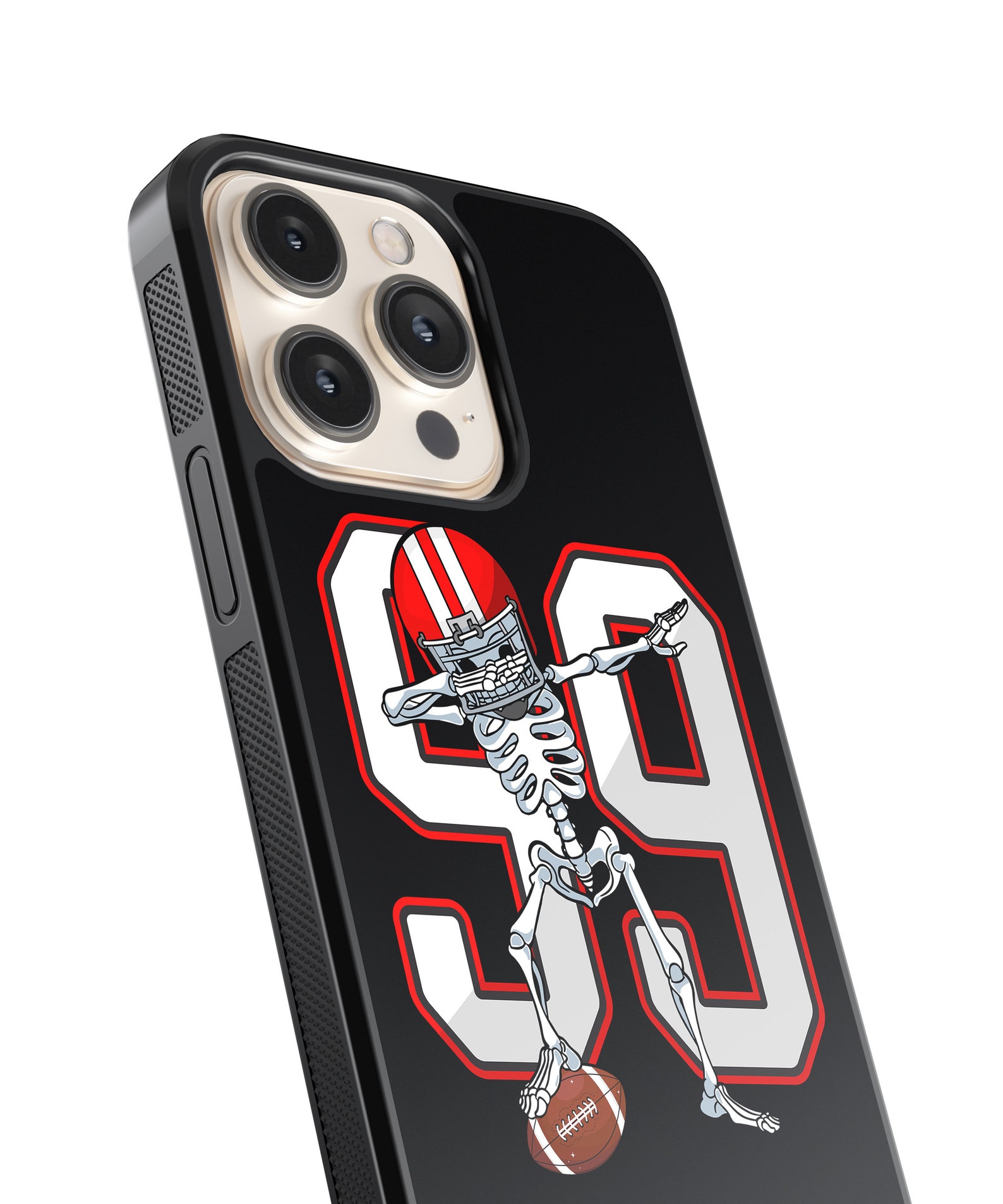 Personalized Skull Dab Football Phone Case, Custom Number Sports Cover ...