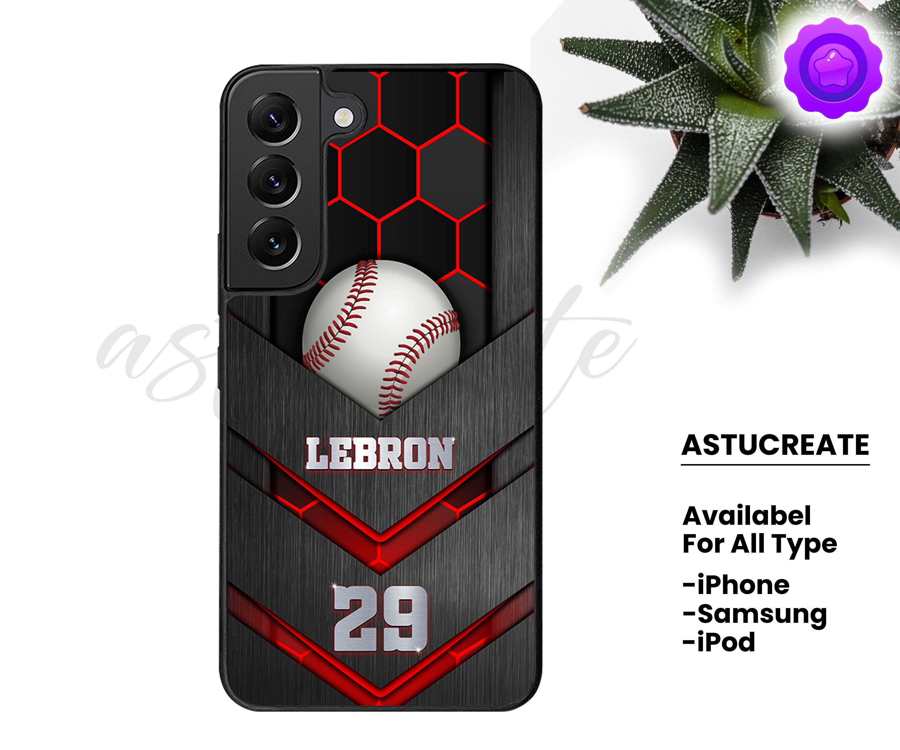 Personalized Baseball Phone Cases Custom Number & Name Phone Baseball ...