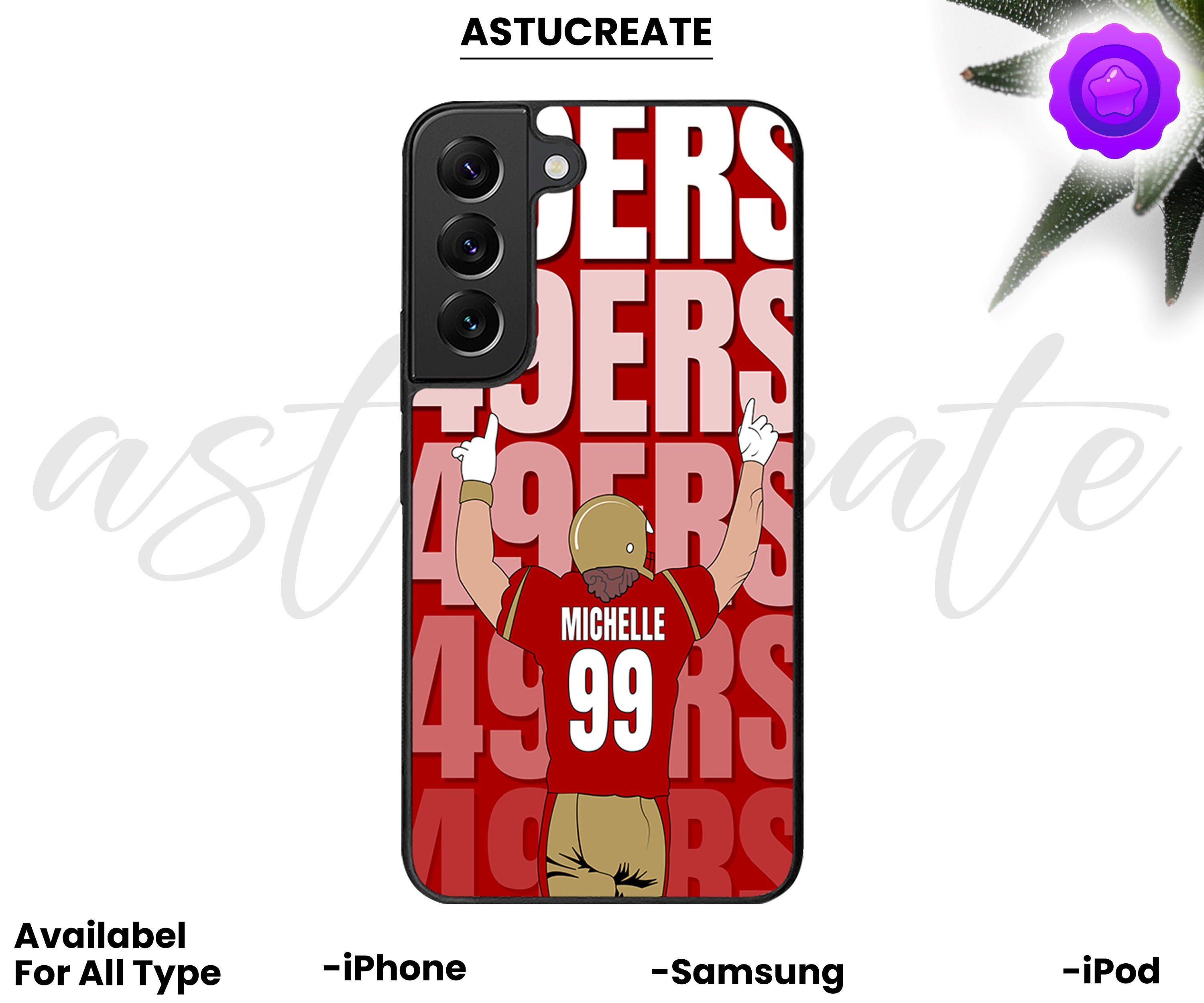 Personalized American Football Phone Cases Custom Number Football 49ers ...