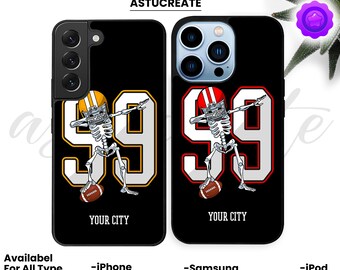 Personalized Icon Logo Hand Football Fans Sports Phone Cases Custom Number iPhone 15 14 13 12 11 ...
