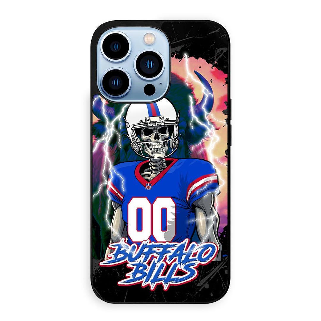 Personalized Skull Bills American Football Number Phone Case iPhone 16 ...