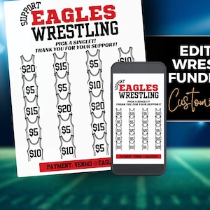 Editable Wrestling Team Fundraiser Flyer Template Fill My Wrestler Team ...