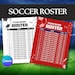 Editable Soccer Team Roster Canva Template Soccer Team Player Roster ...