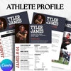 Softball Athlete Profile Sheet Photo College Recruiting Editable Canva ...