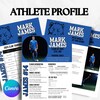 Soccer Athlete Profile Sheet Photo College Recruiting Editable Canva Template Camps Showcases ...
