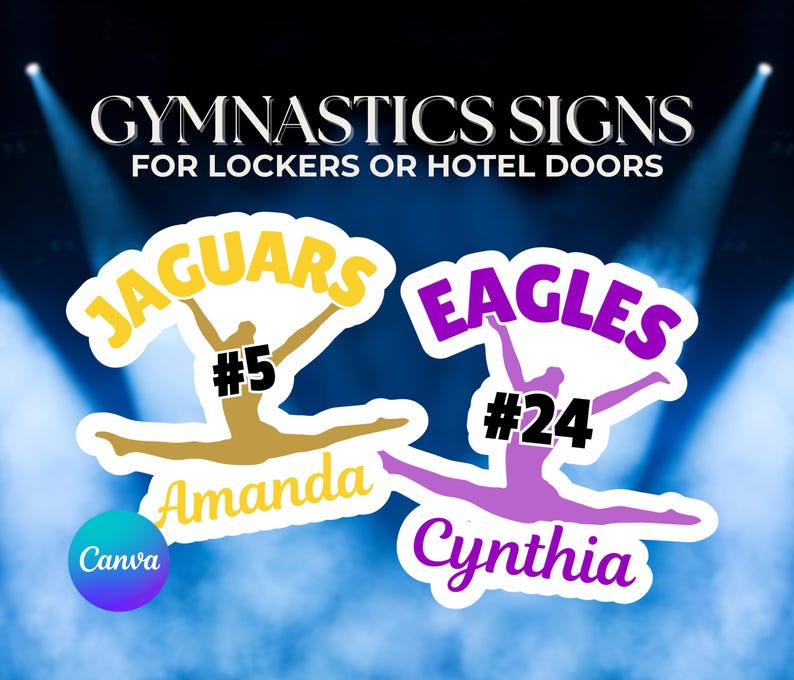 Gymnastics Door Sign Canva Template High School Gymnastics Tournament ...