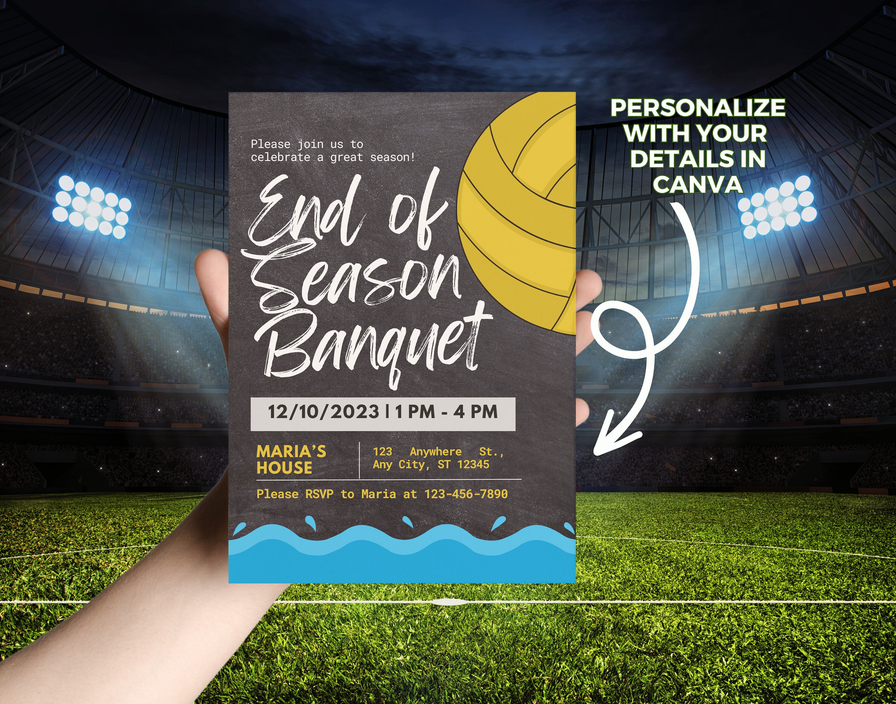Printable Water Polo Team End of Season Sports Banquet Invitation Canva ...