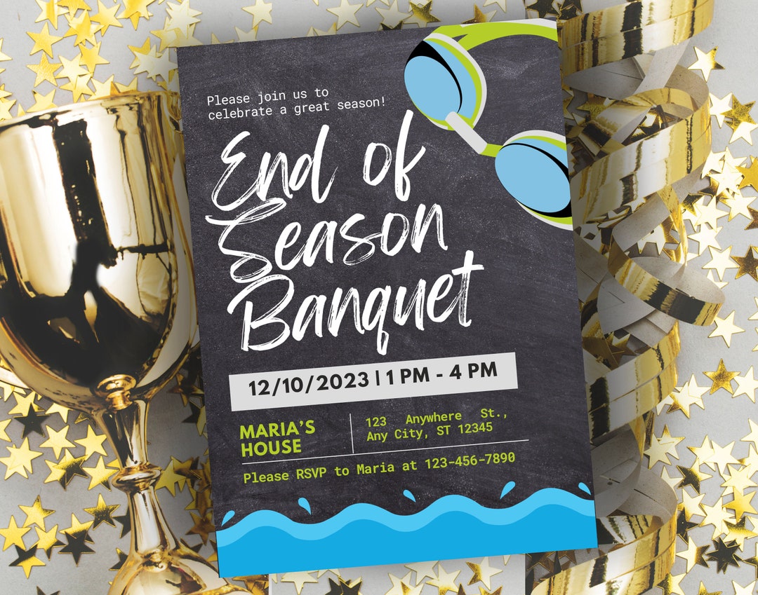 Printable Swim Team End of Season Sports Banquet Invitation Canva ...