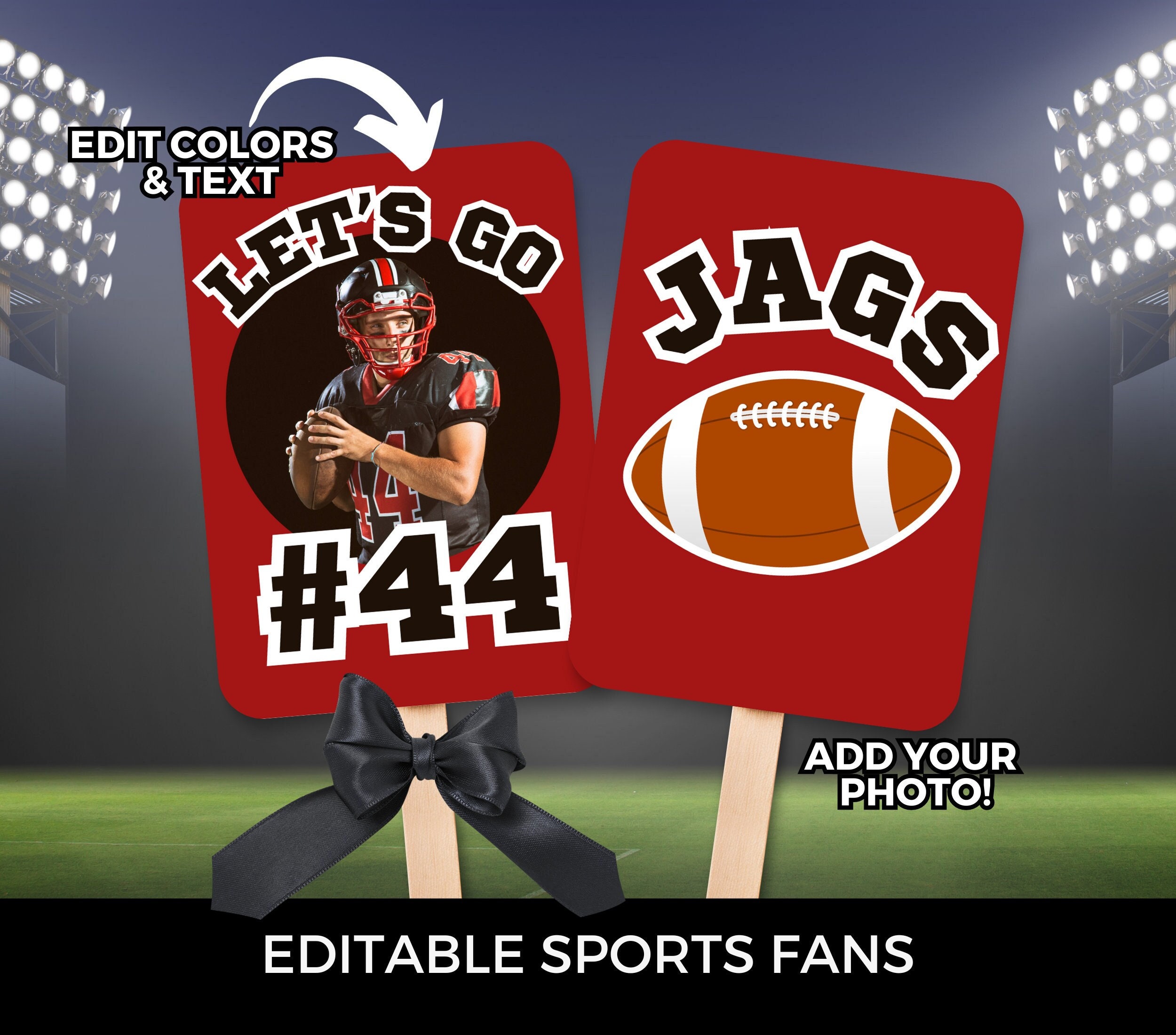 Football Fan Poster for Football Mom Dad Cheerleader Canva Template ...