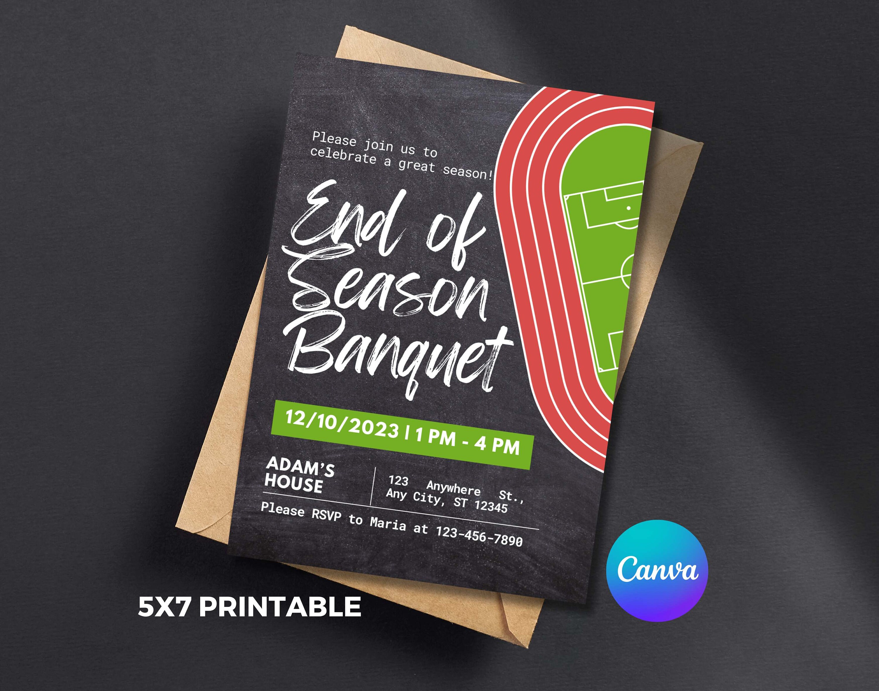 Track & Field Team End of Season Sports Banquet Printable Invitation ...