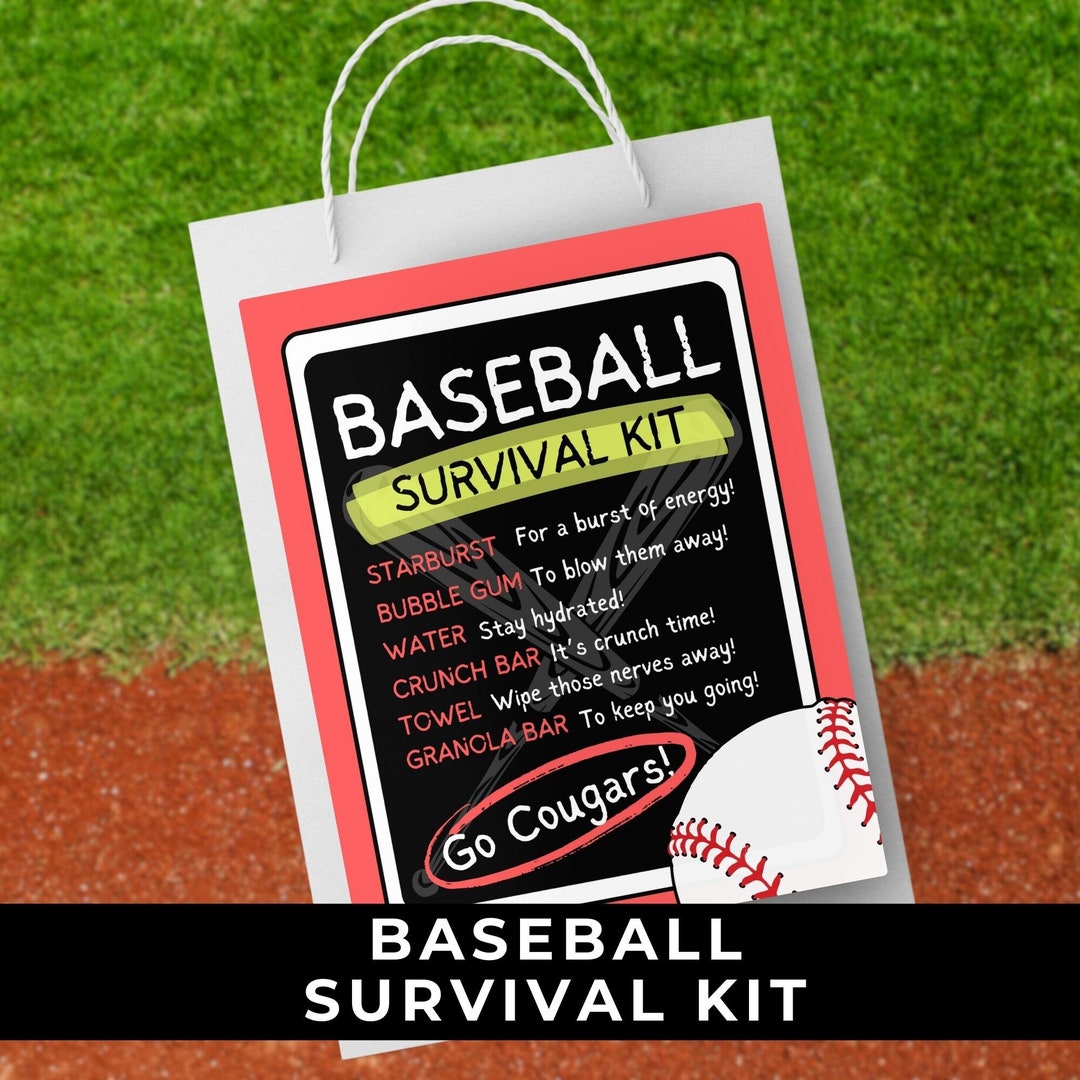 Editable Baseball Team Survival Kit Canva Template Printable Baseball ...