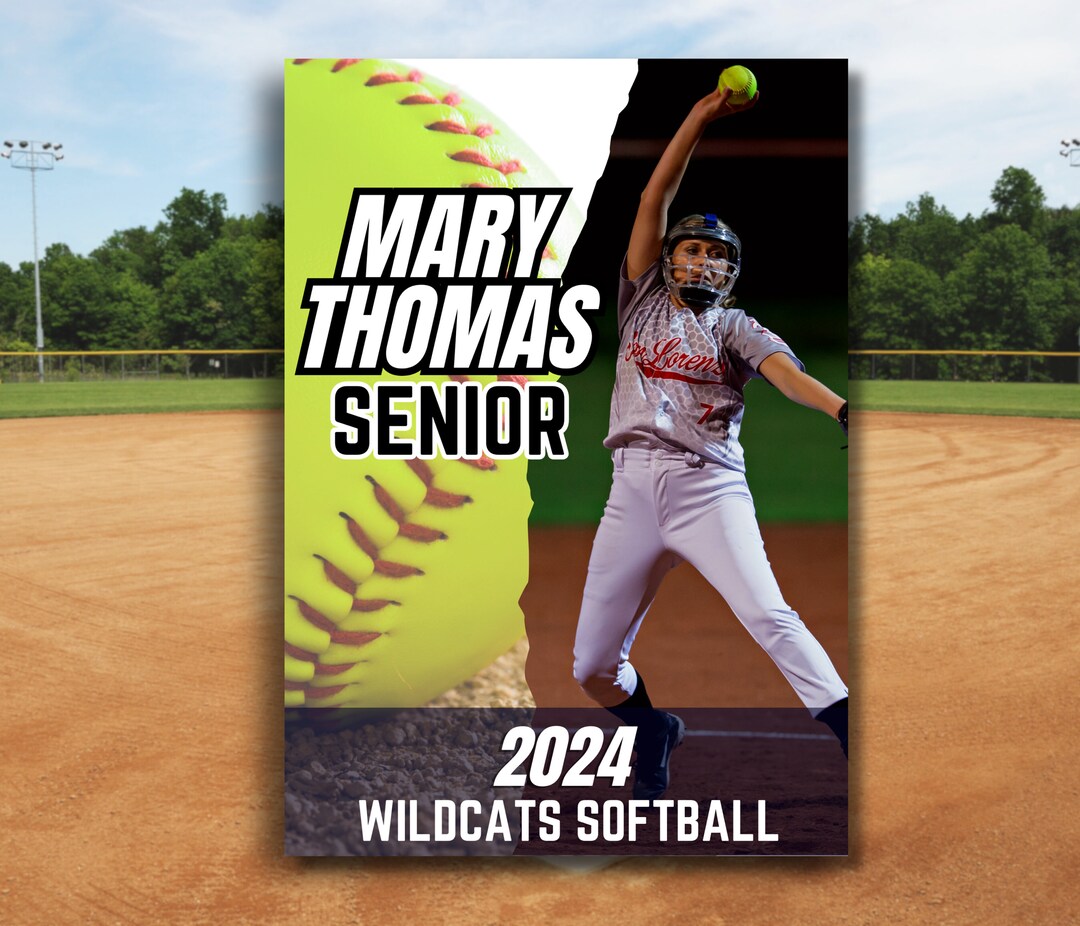 Softball Poster Canva Template Senior Night Softball Team Banquet Gift ...