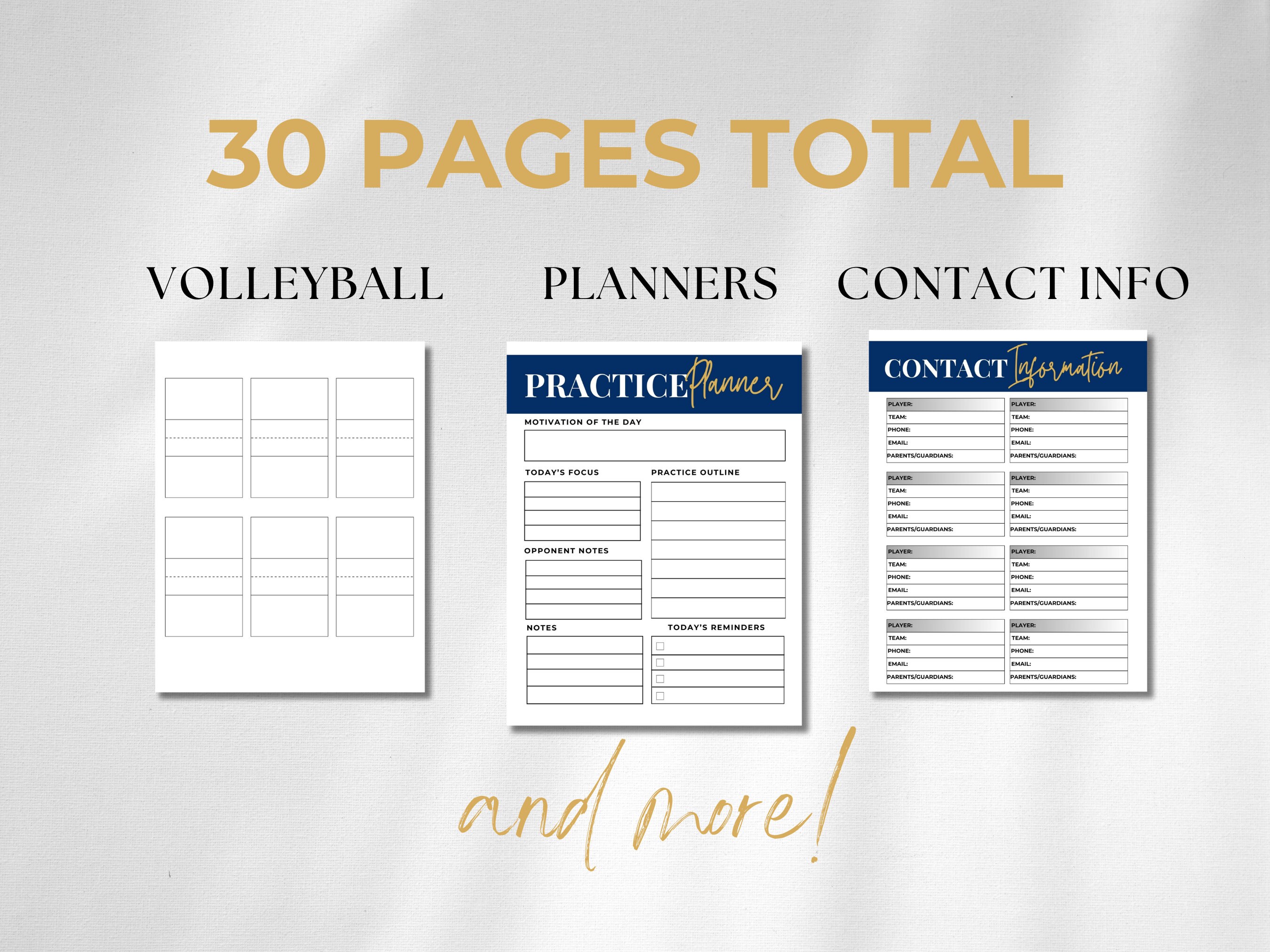 Editable Volleyball Coach Planner Volleyball Team Parent Manager Form ...