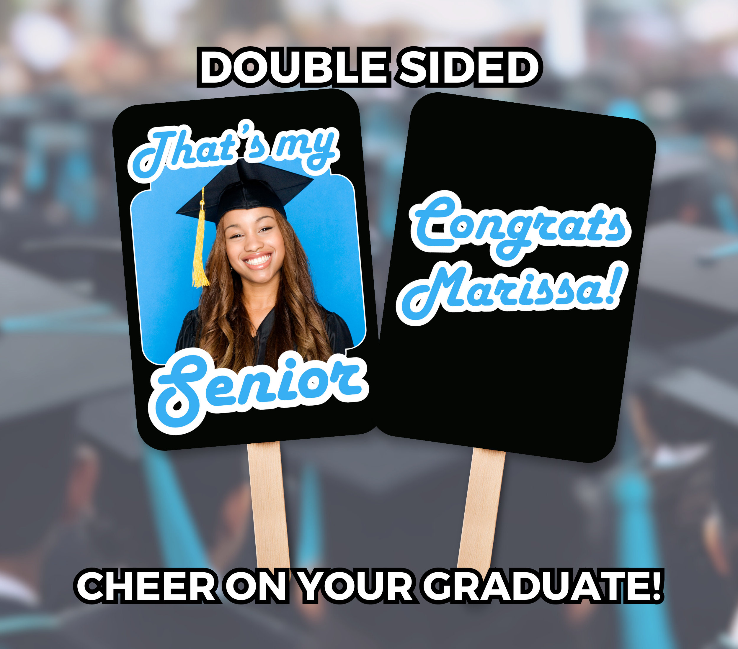 Graduation Paddle Fan Canva Template Senior Night Editable Paper Fan ...
