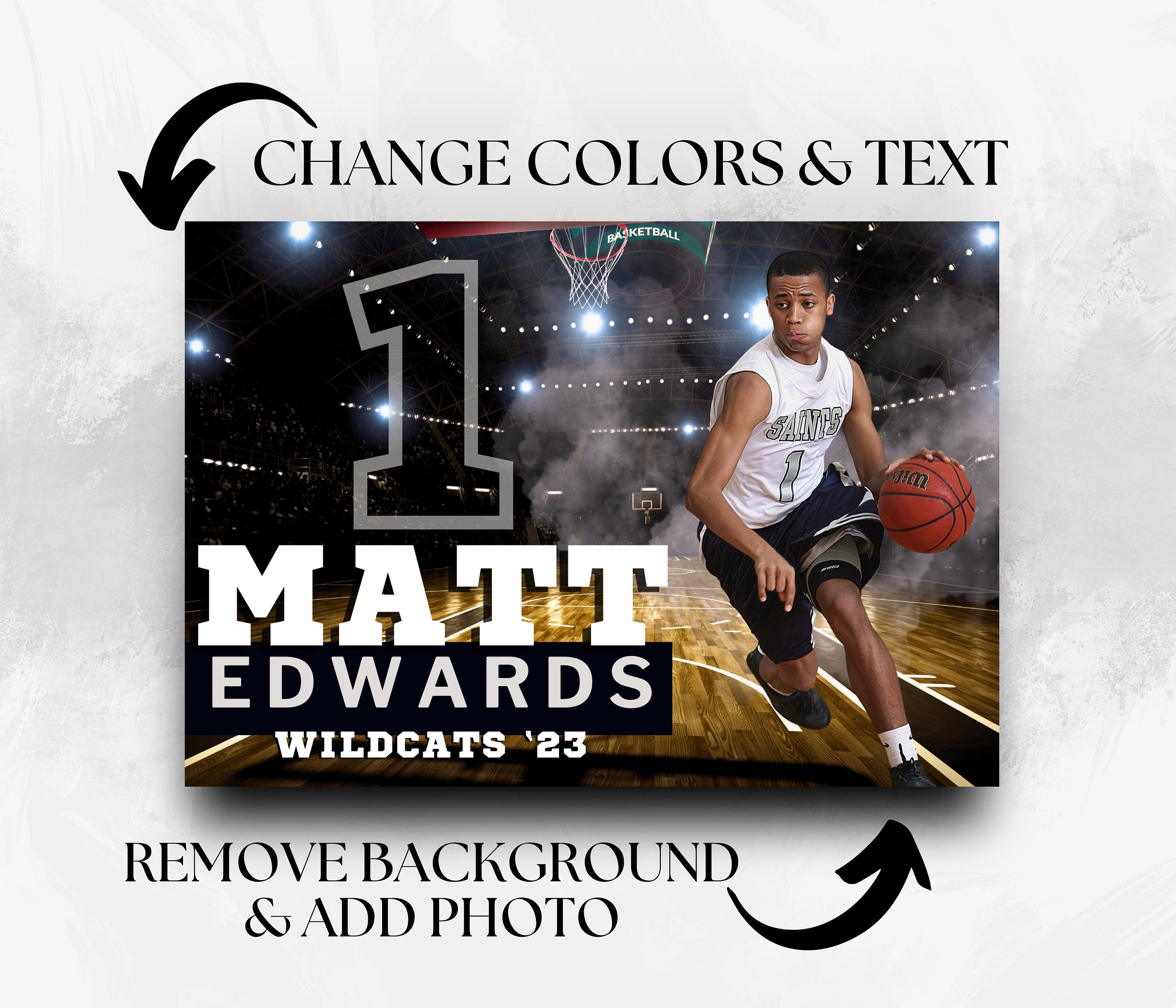 Basketball Poster Canva Template Senior Night Basketball Team Banquet ...