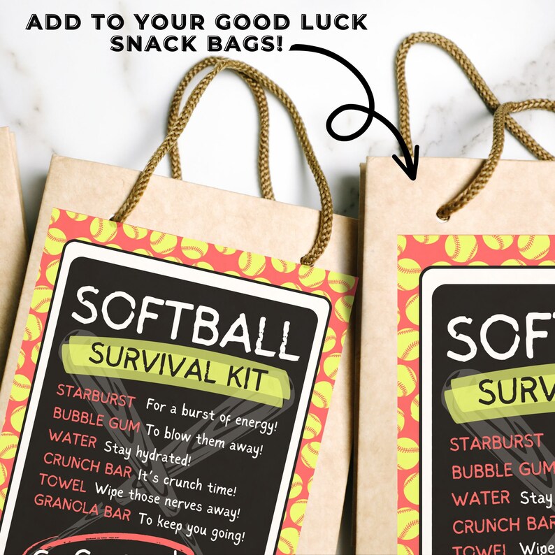 Editable Softball Team Survival Kit Canva Template Printable Softball ...