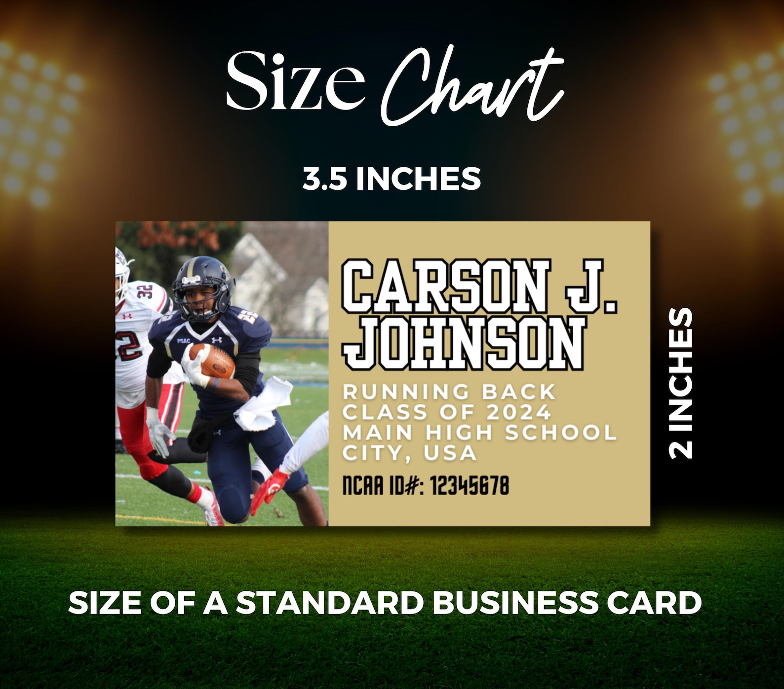 Football Athlete Business Card Canva Template College Recruiting ...