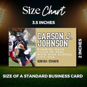 Football Athlete Business Card Canva Template College Recruiting ...