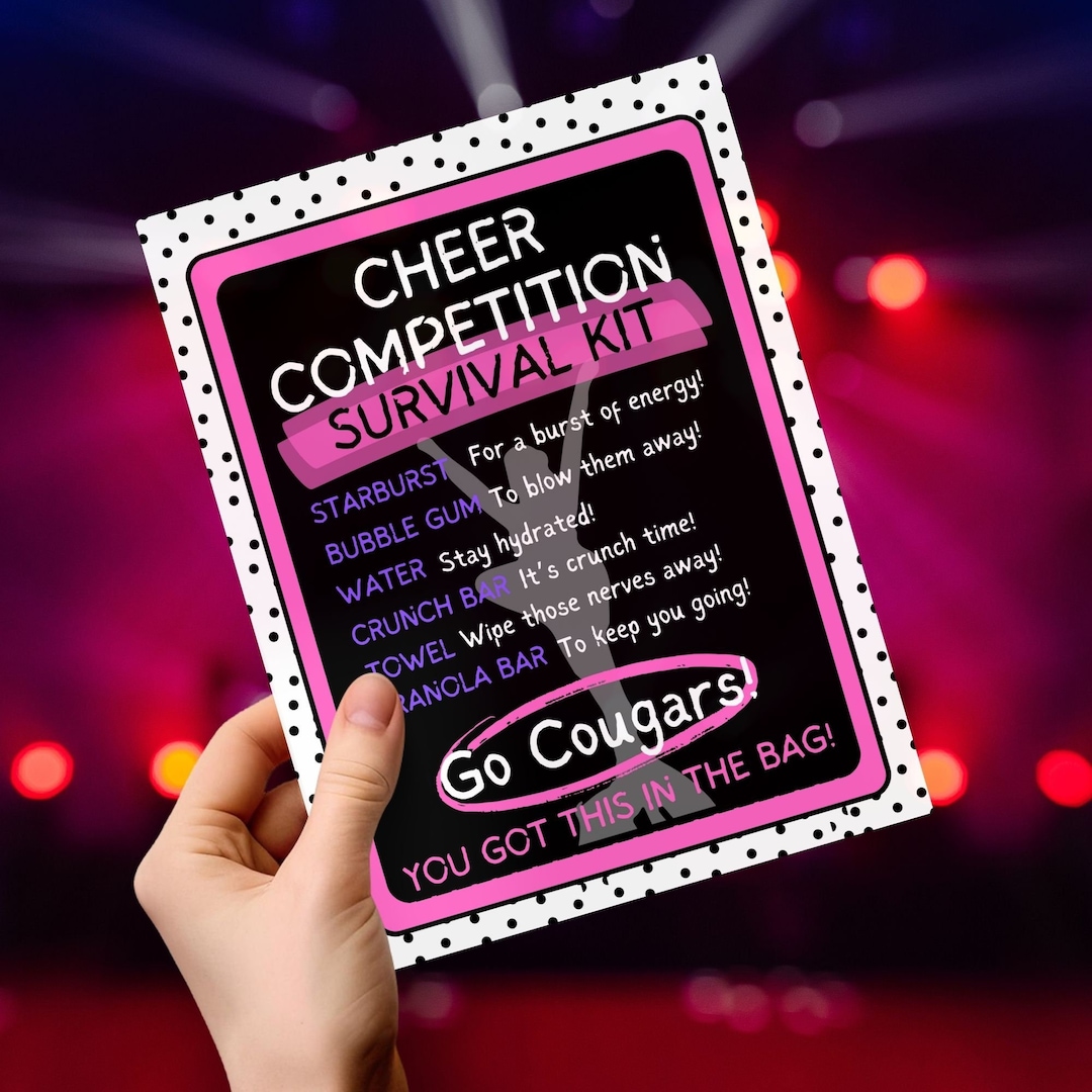 Editable Cheer Team Competition Survival Kit Canva Template Printable ...
