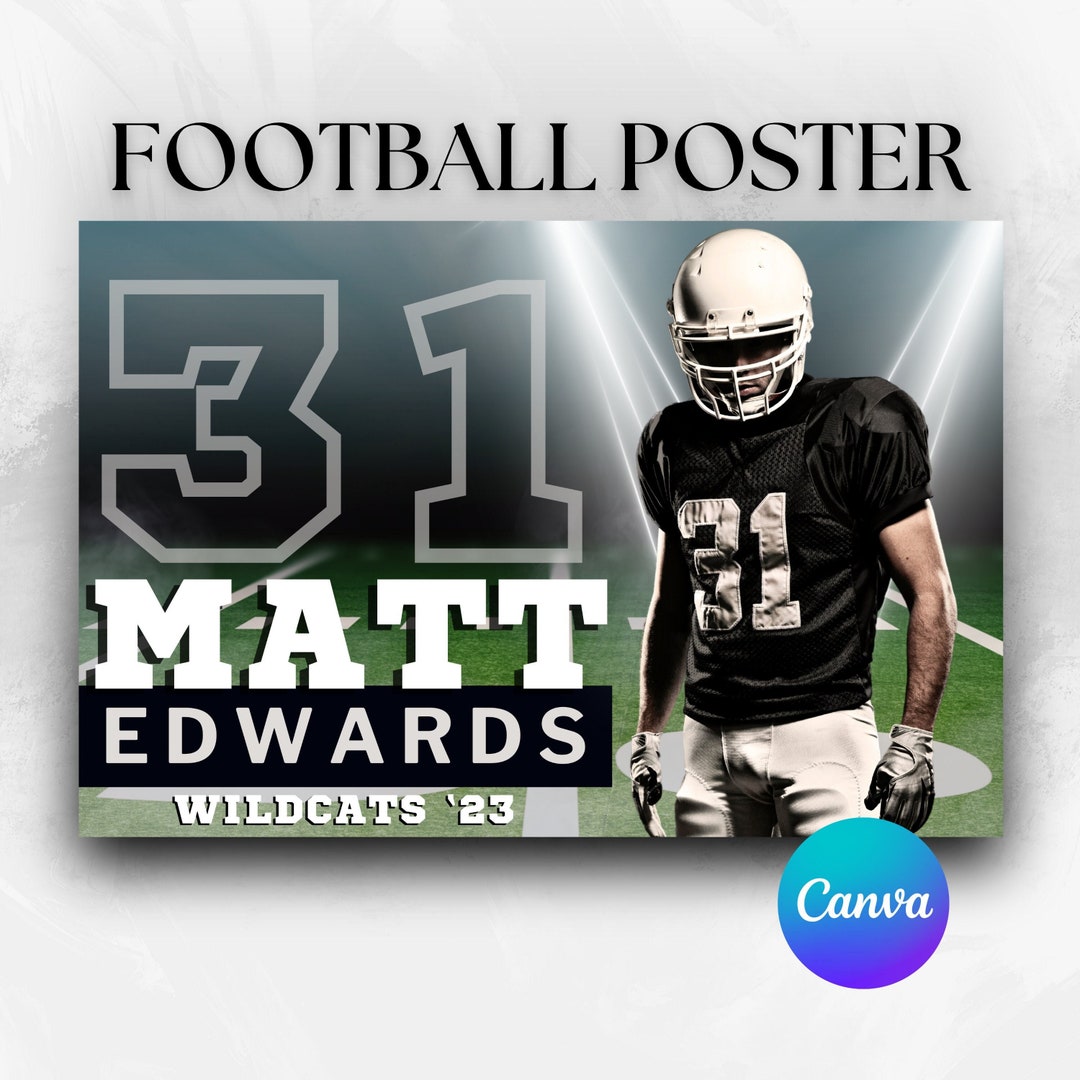 Football Poster Canva Template Senior Night Football Team Banquet Gift ...