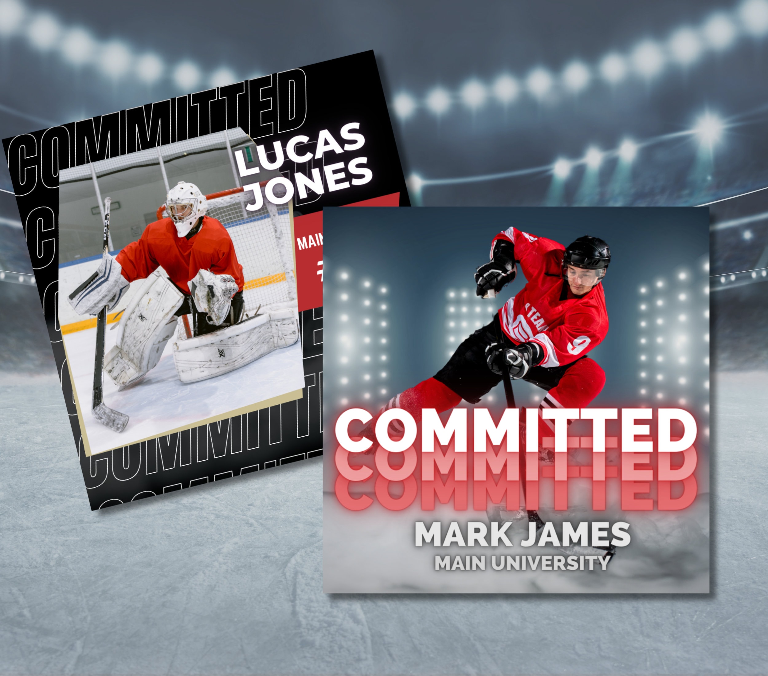 Hockey Committed Editable Social Media Template Canva Signing Day ...