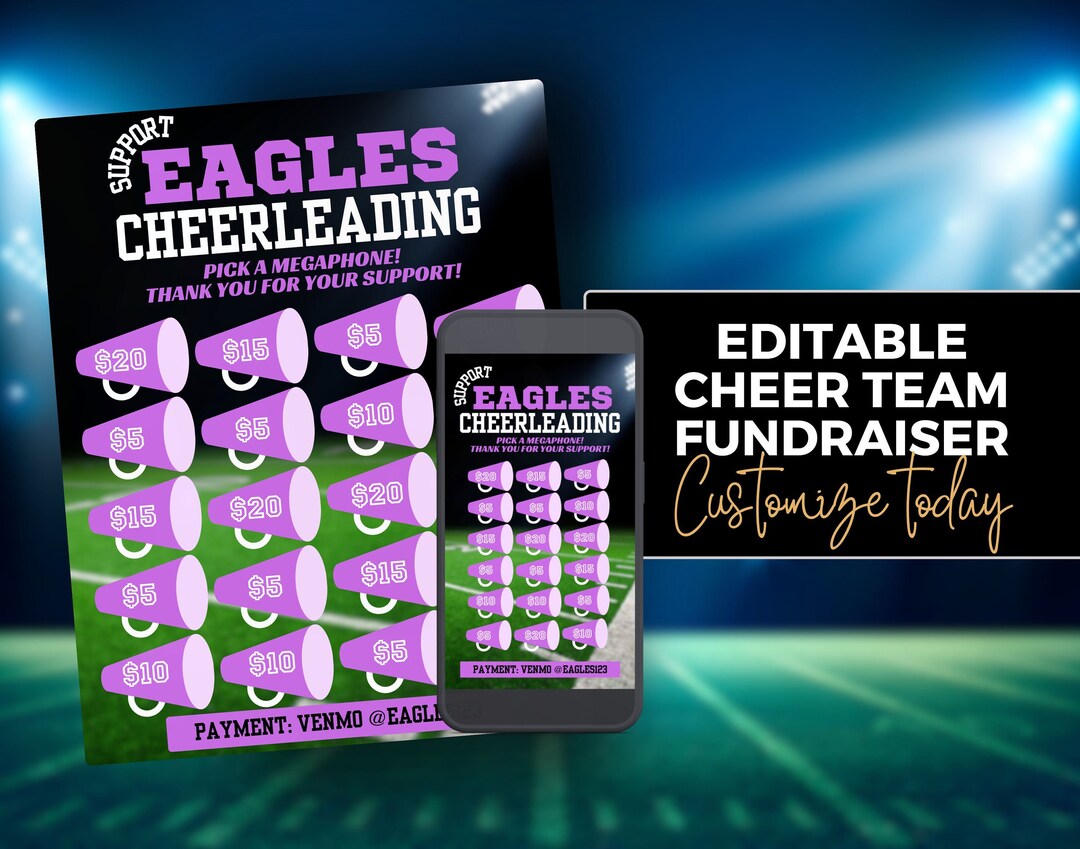 Editable Cheerleading Team Fundraiser Flyer Template Fill My Megaphone ...