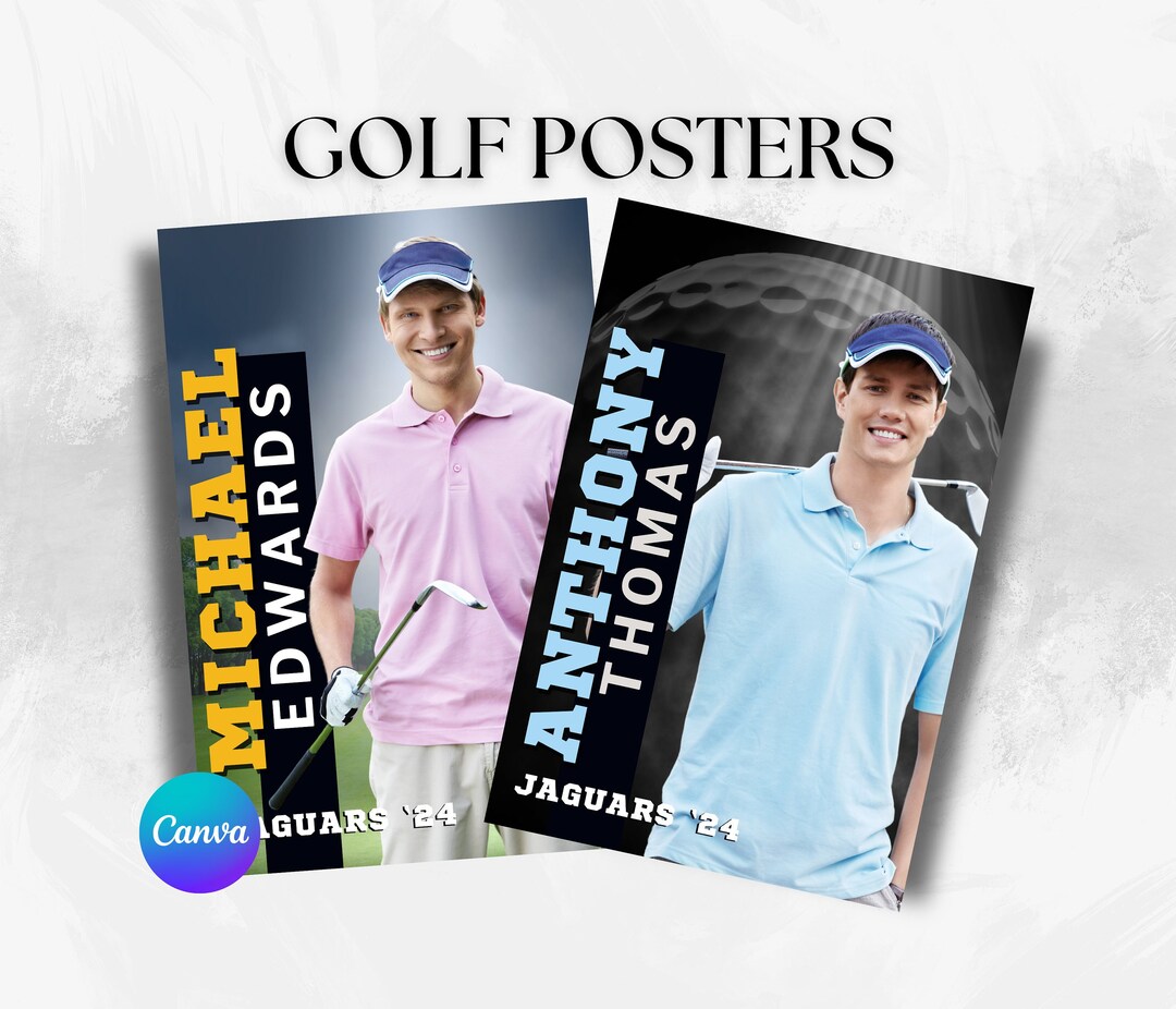 Golf Senior Poster Canva Template Senior Tournament Golf Team Banquet ...