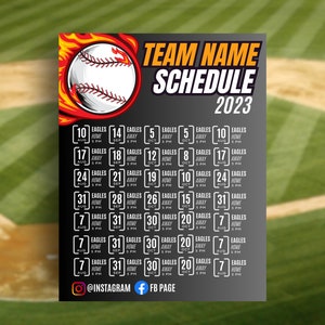 Editable Baseball Schedule Template DIY Canva Baseball Schedule ...
