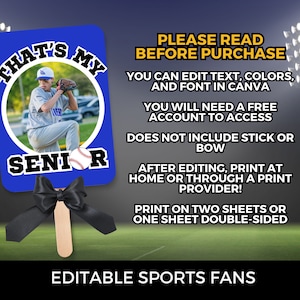 Baseball Senior Night Poster Canva Template Senior Night Game Baseball ...