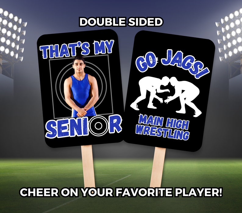 Wrestling Senior Match Poster Canva Template Senior Night Wrestling ...