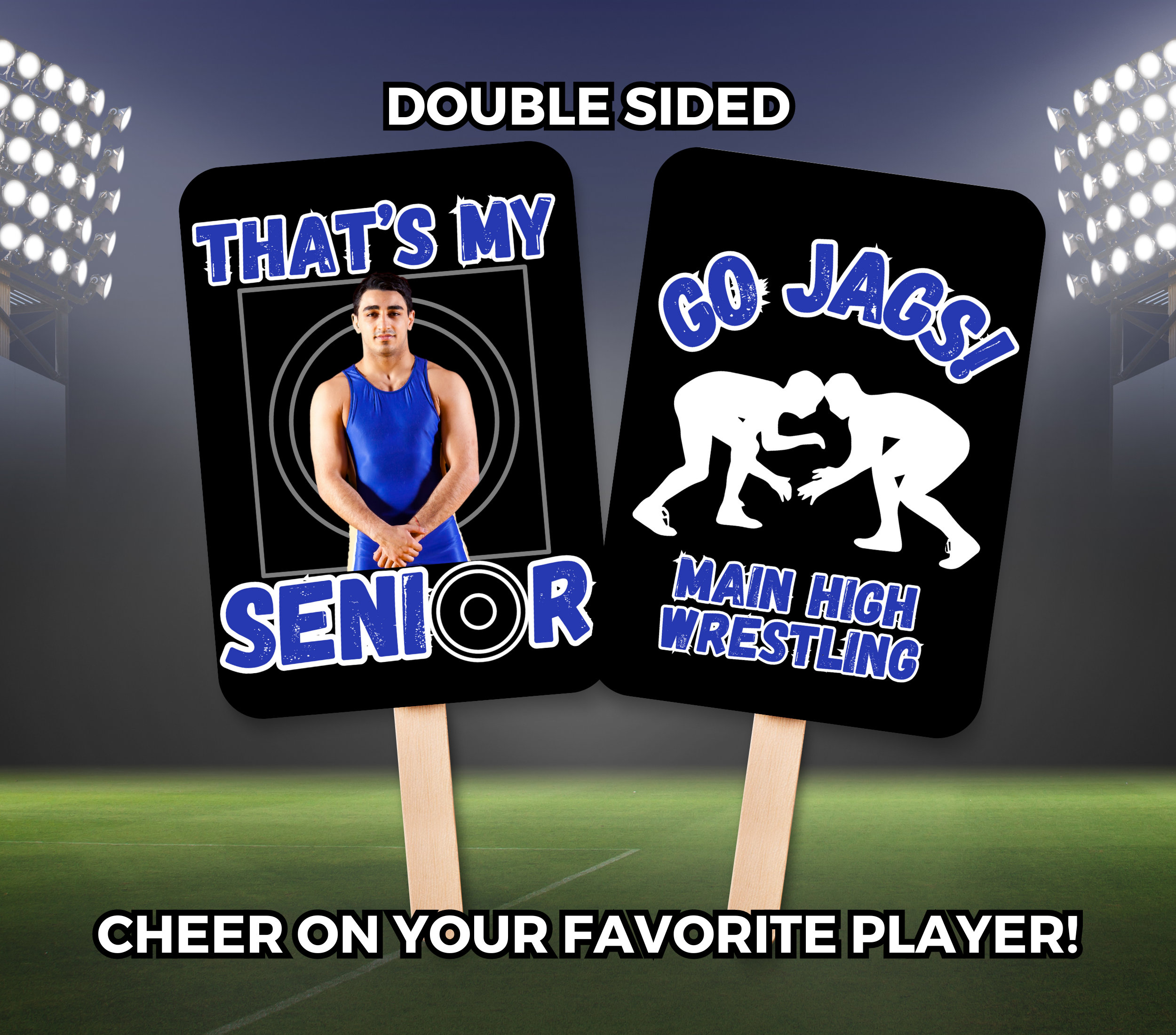 Wrestling Senior Match Poster Canva Template Senior Night Wrestling ...
