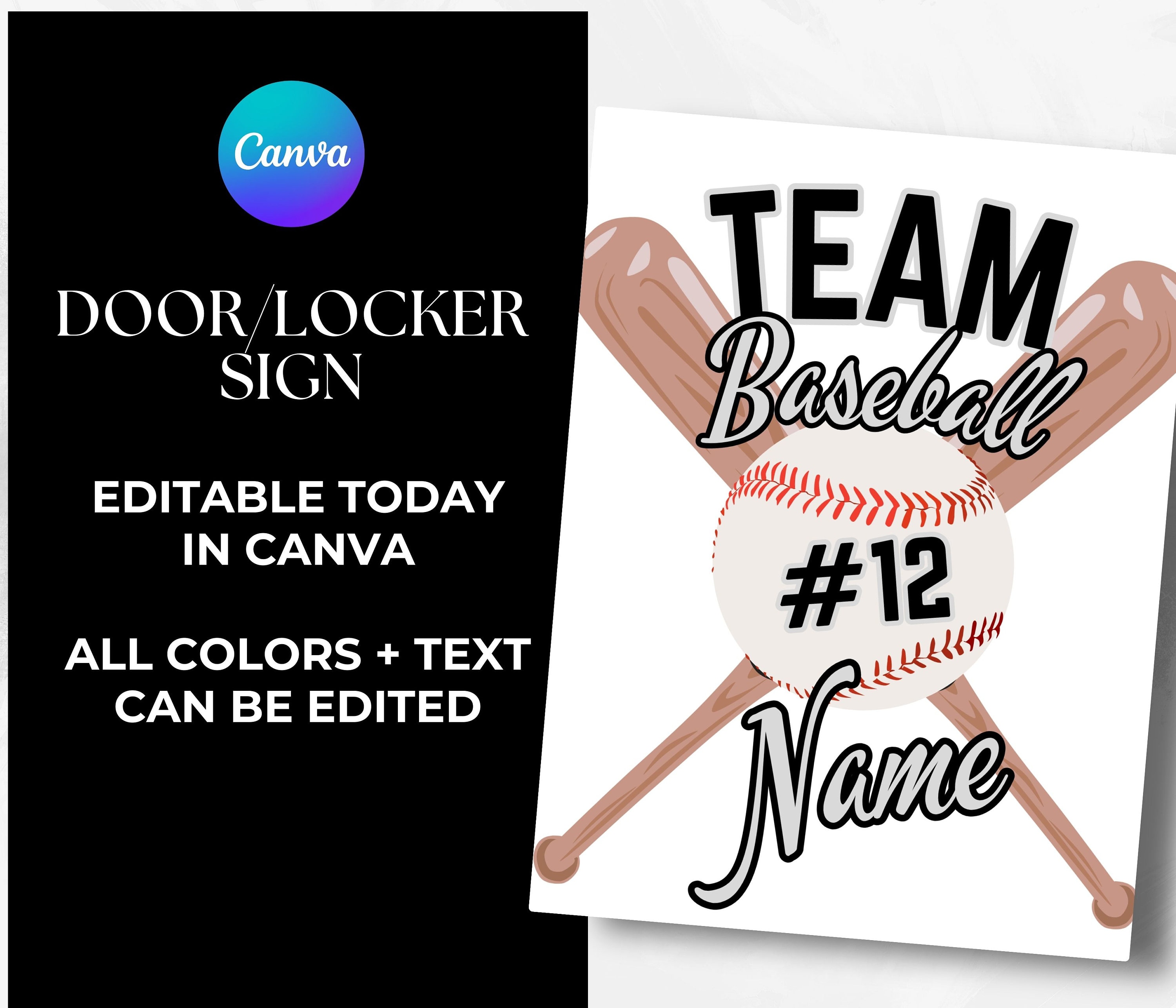 Baseball Door Sign Canva Template High School Baseball Tournament Hotel ...