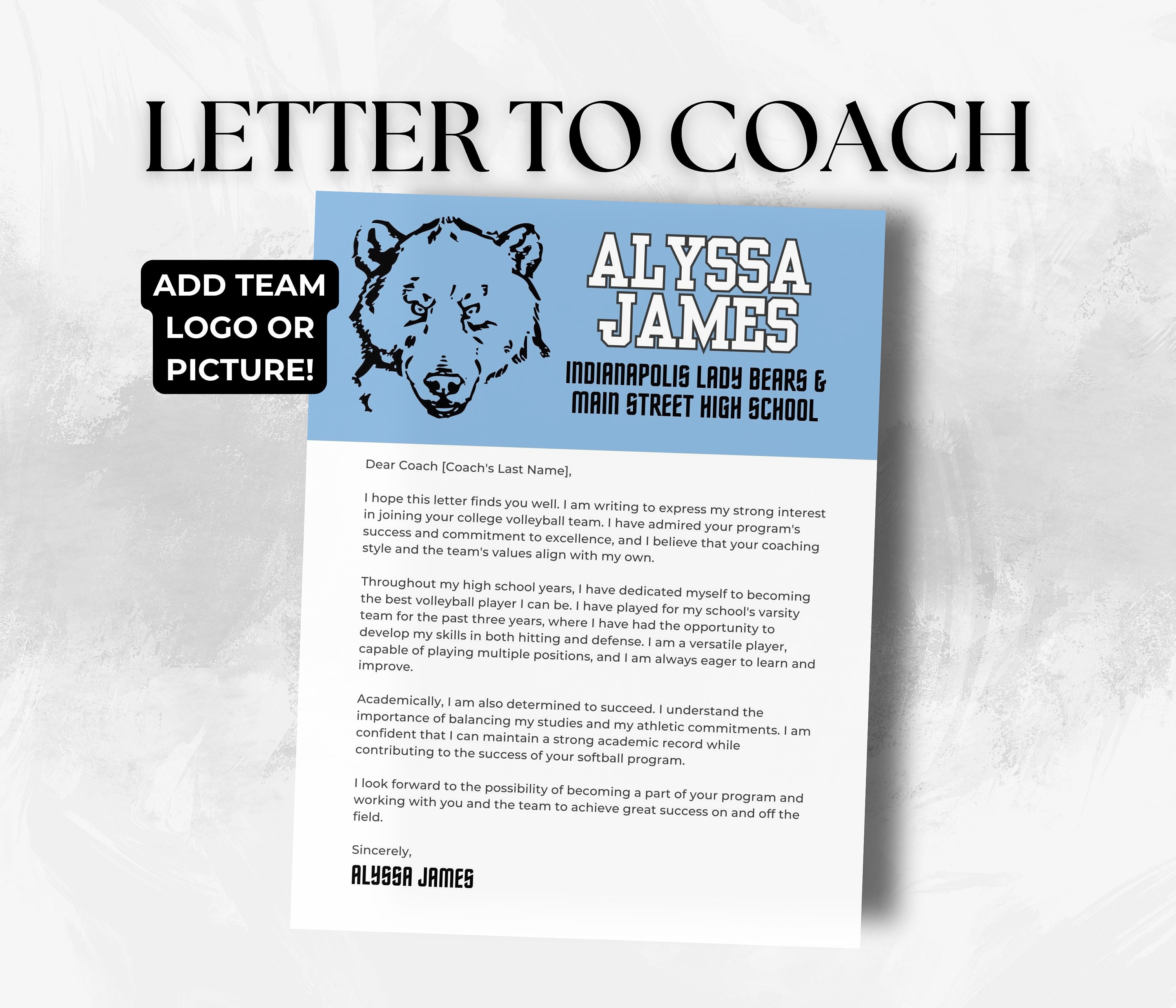 Soccer Athlete Profile Sheet Photo College Recruiting Editable Canva ...