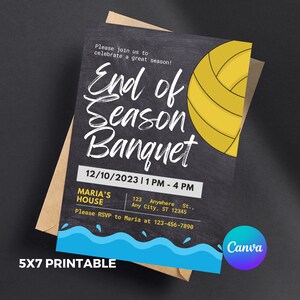 Printable Water Polo Team End of Season Sports Banquet Invitation Canva ...