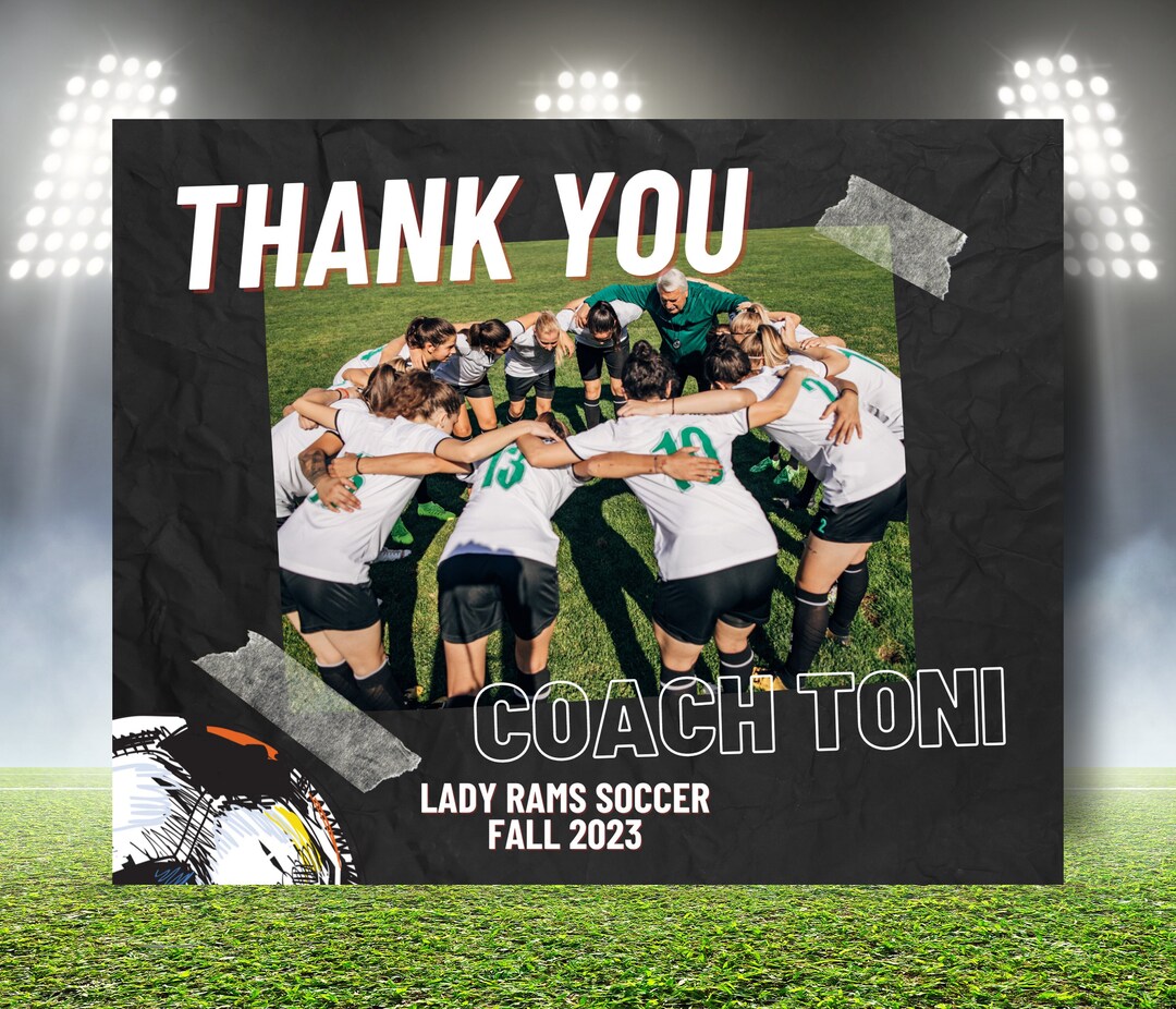 Soccer Coach Poster Canva Template Coach Team Banquet Gift for Soccer ...